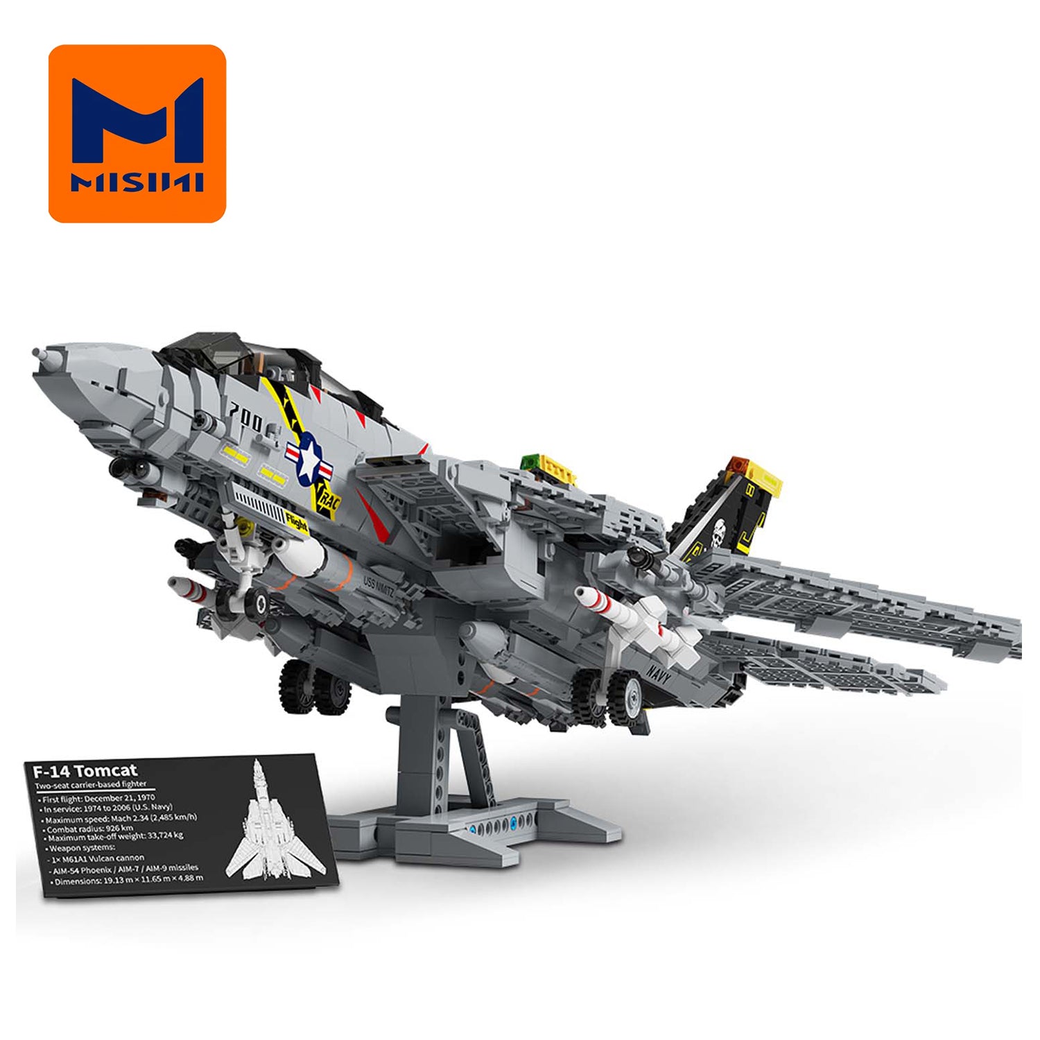 MISINI M8021 F-14 TOMcat Twin-Seat Carrier-Based Fighter Jet – MISINI-MOC